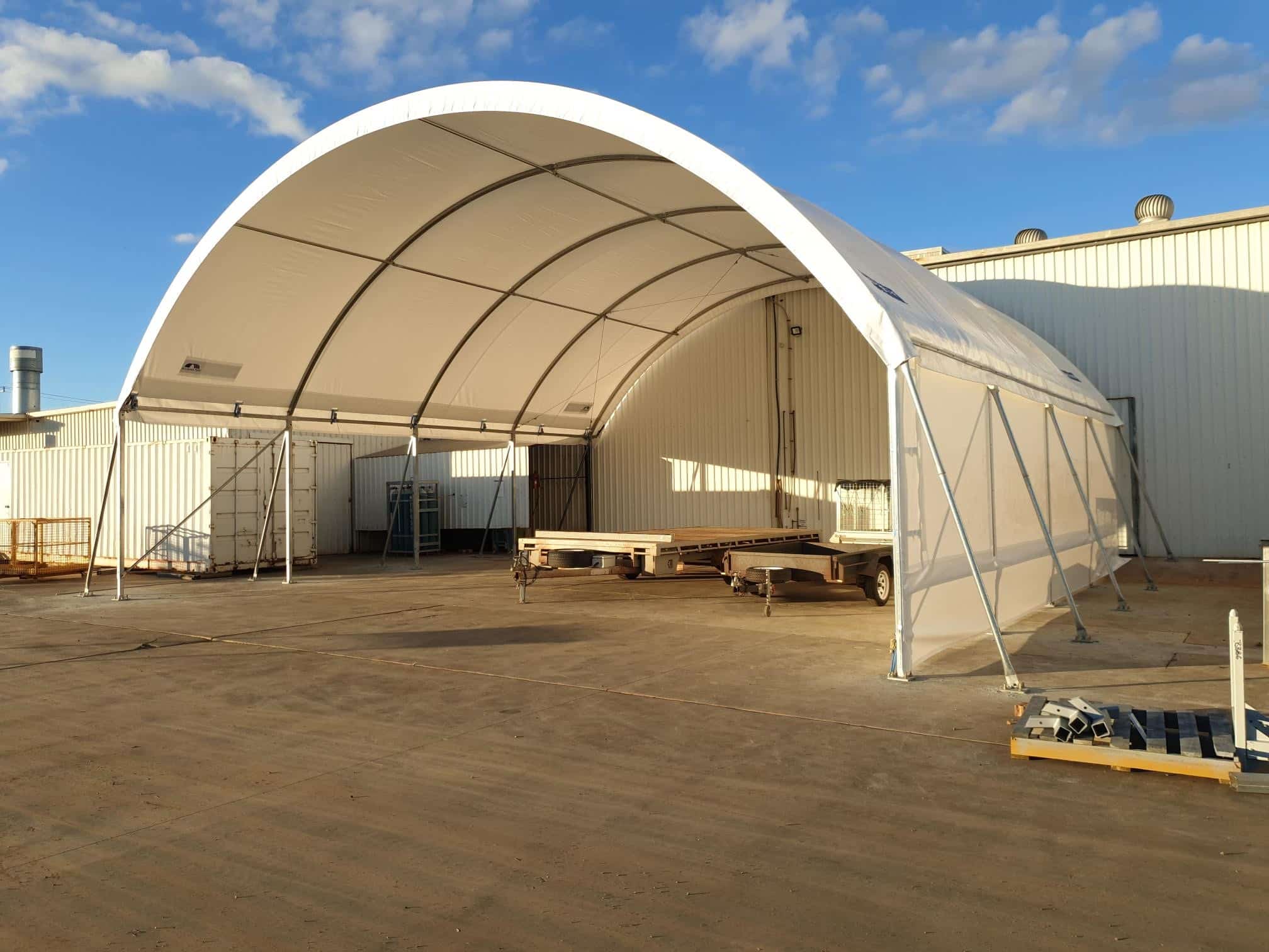 Post Mounted Dome Buildings - for permanent or short term shelter.